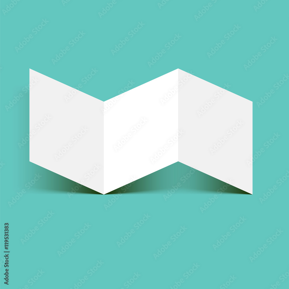 Tri-fold square brochure leaflet vector illustration Stock Vector ...