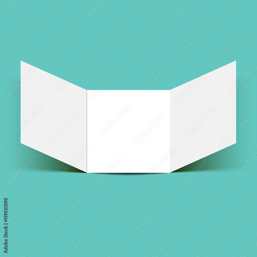 Tri-fold square brochure leaflet vector illustration Stock Vector ...