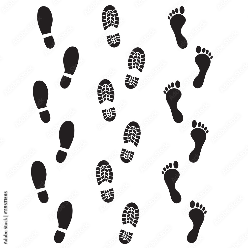 Human footprints vector icons. Stock Vector | Adobe Stock