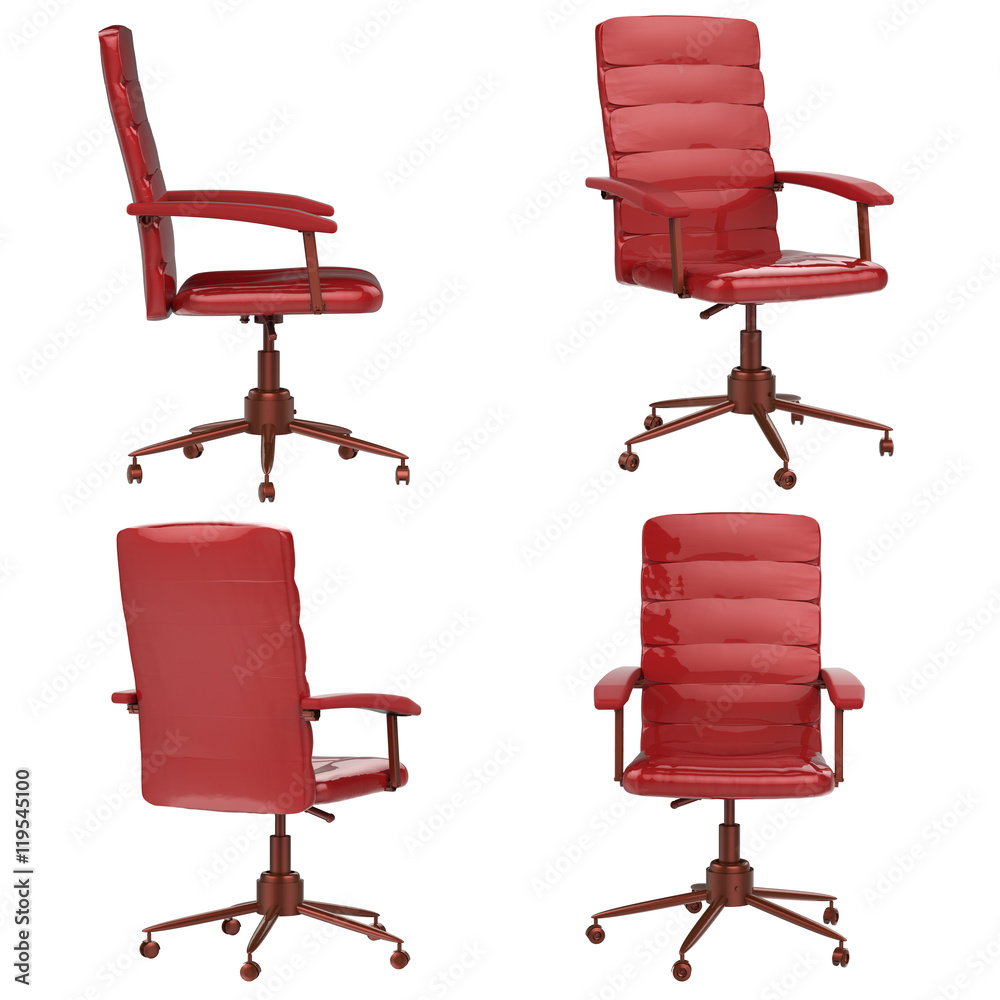red office chair isolated on white Stock Illustration | Adobe Stock