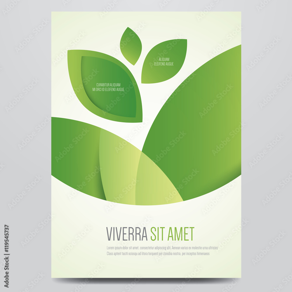 Vector eco flyer, poster, brochure, magazine cover template. Modern ...