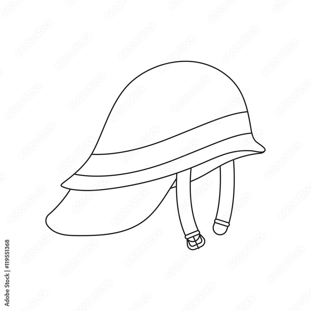 Firefighter Helmet icon black. Single silhouette fire equipment icon ...