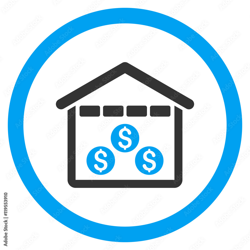 Money Depository rounded icon. Vector illustration style is flat iconic ...