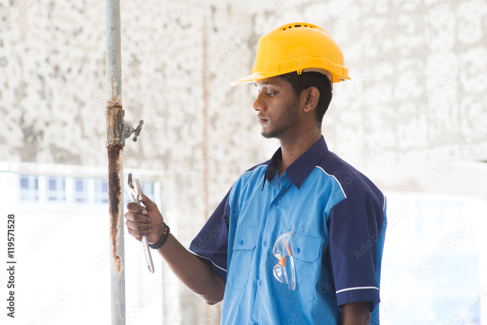 indian male plumber Stock Photo | Adobe Stock