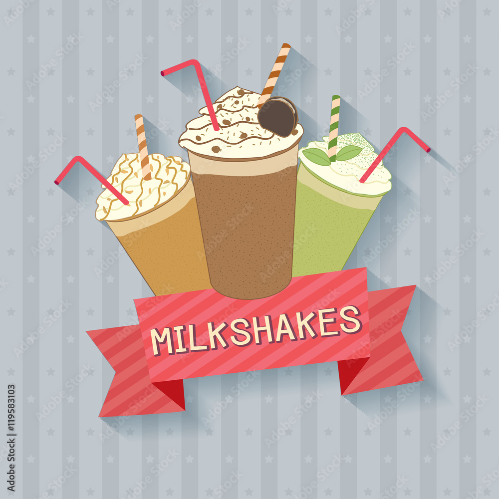 Milkshakes group menu Stock Vector | Adobe Stock