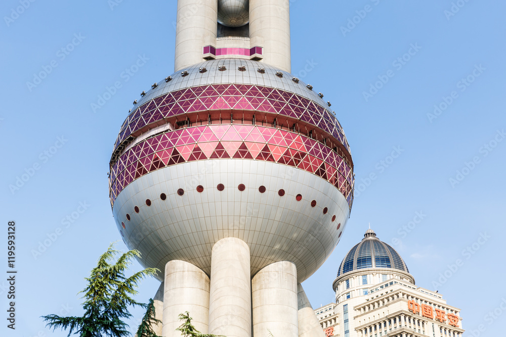 Shanghai,China - on August 23,2016:the Oriental Pearl TV Tower building ...