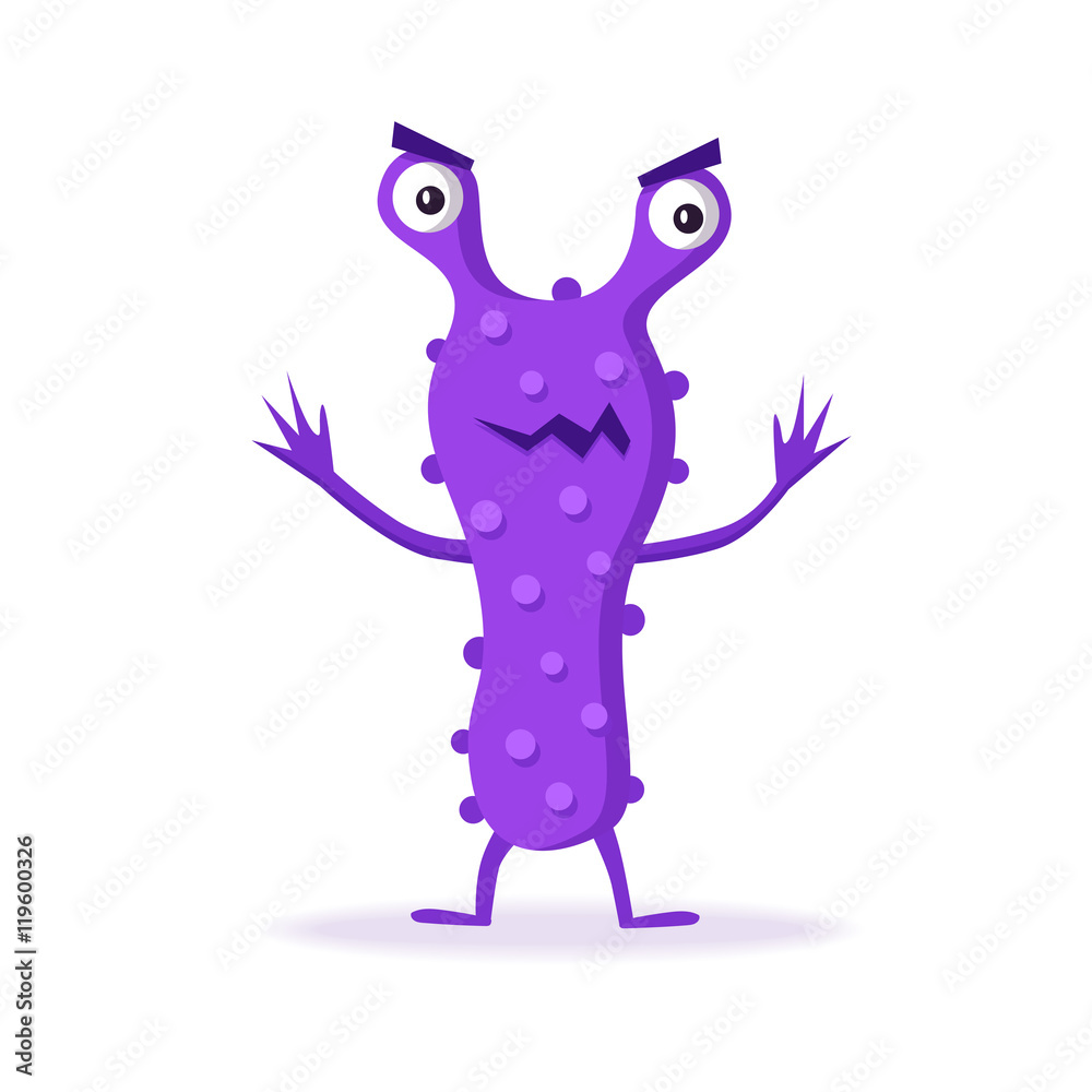 Bacteria character. Cartoon vector illustration. Microbiology Stock ...