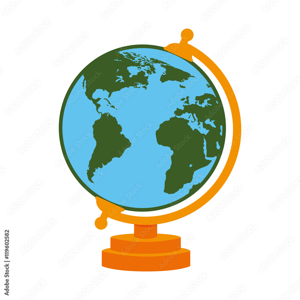 world map school cartoon isolated vector illustration eps 10 Stock ...
