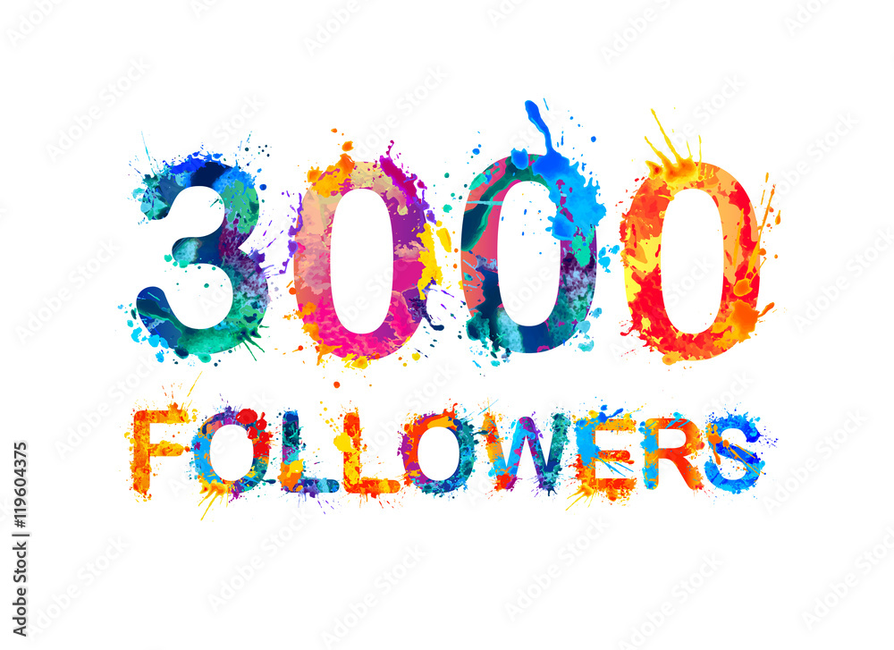 3000 (three thousand) followers Stock Vector | Adobe Stock