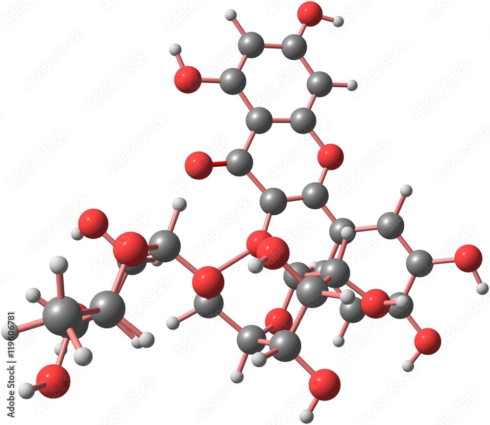 Rutin molecular structure isolated on white Stock Illustration | Adobe ...