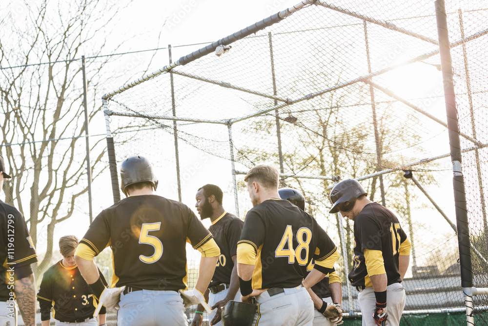Baseball team standing together Stock Photo | Adobe Stock