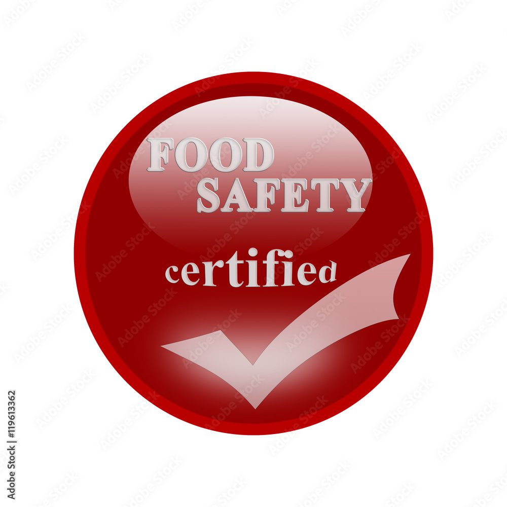 Food safety certified icon or symbol image concept design for business ...