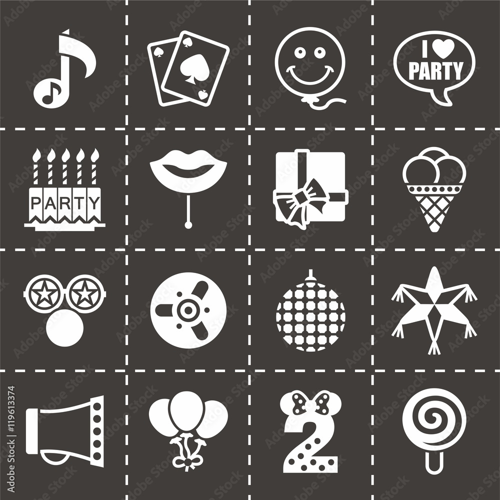 Vector Party icon set Stock Vector | Adobe Stock