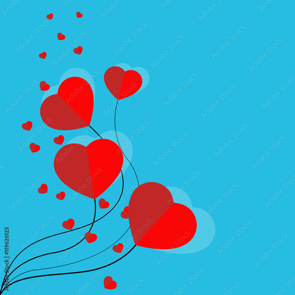 Vector balloon heart shape papercrafts vector design Stock Illustration ...