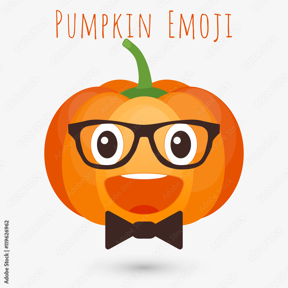 Emoji pumpkin. Emoticon autumn pumpkin Stock Illustration | Adobe Stock