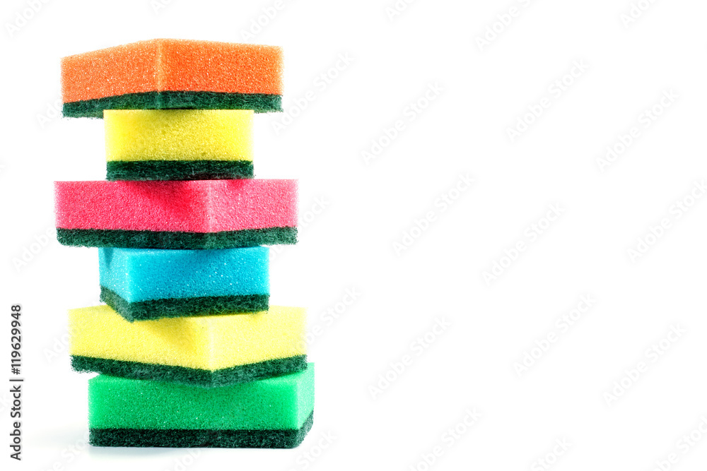 Kitchen sponge isolated on white background Stock Photo | Adobe Stock