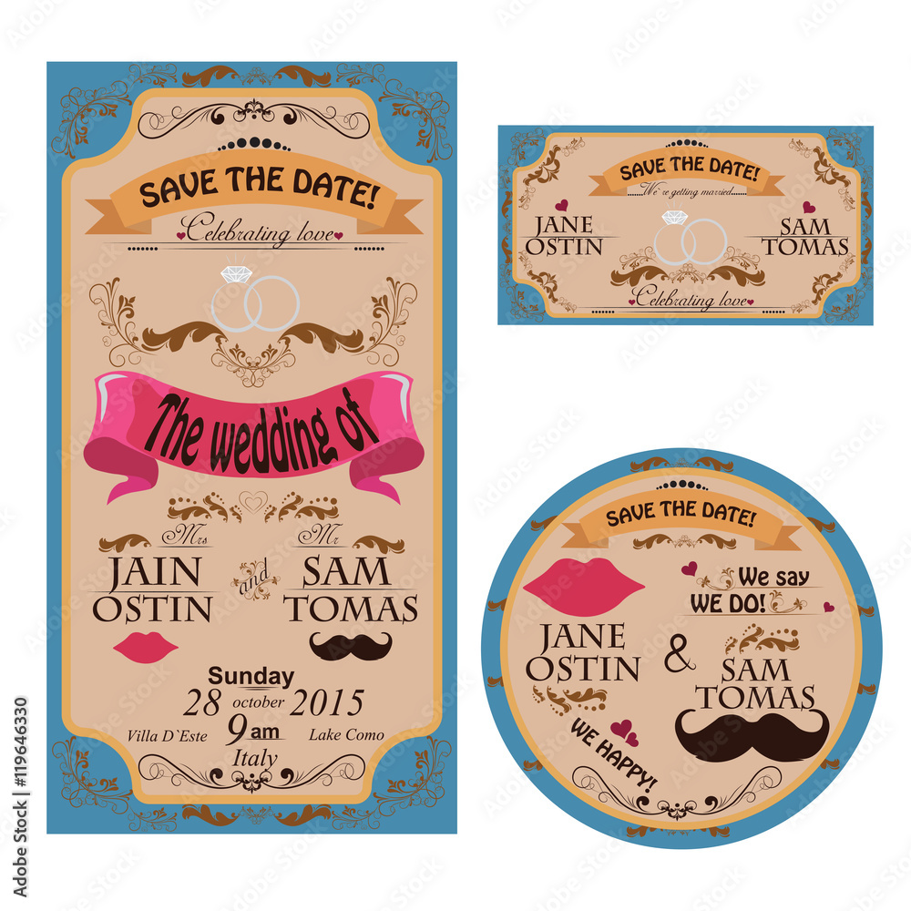 Wedding invitation card for your event. Invitations for guests Stock ...