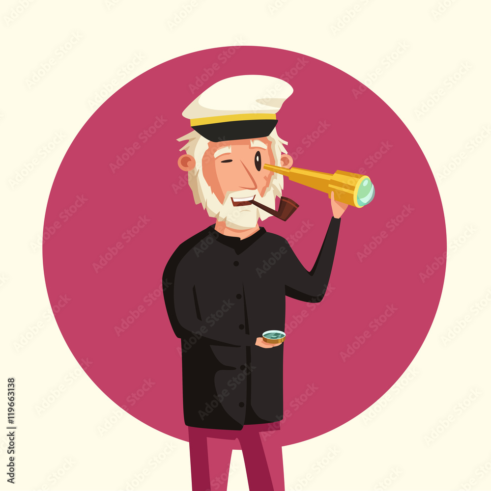 Sailor man character. Vector cartoon illustration Stock Vector | Adobe ...