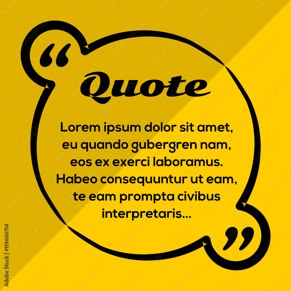 Vector Quote template. Empty template. Information, text. Quote form ...