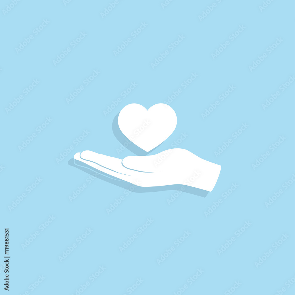heart, hand icon Stock Vector | Adobe Stock