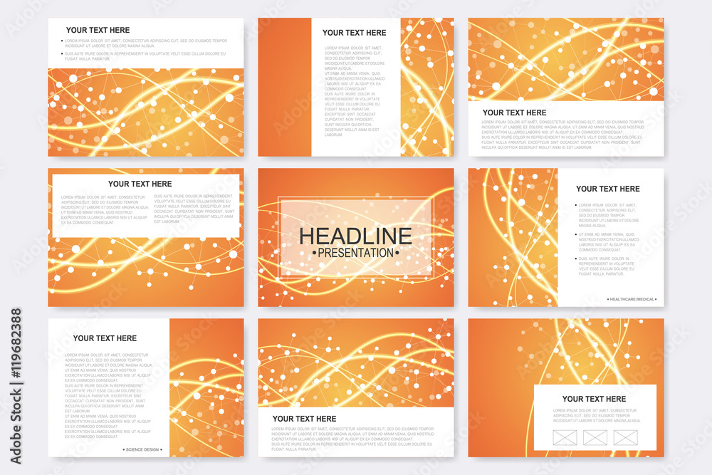 Big set of vector templates for presentation slides. Modern graphic ...
