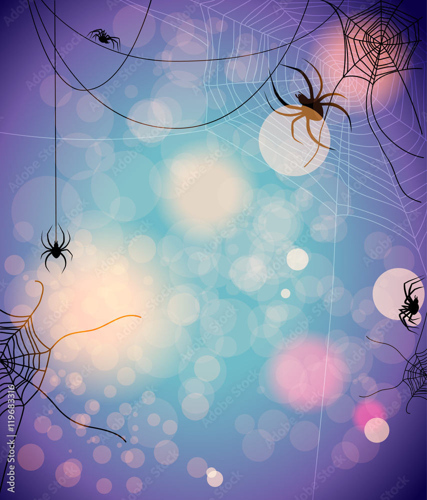 Mysterious background with spiders Stock Vector | Adobe Stock