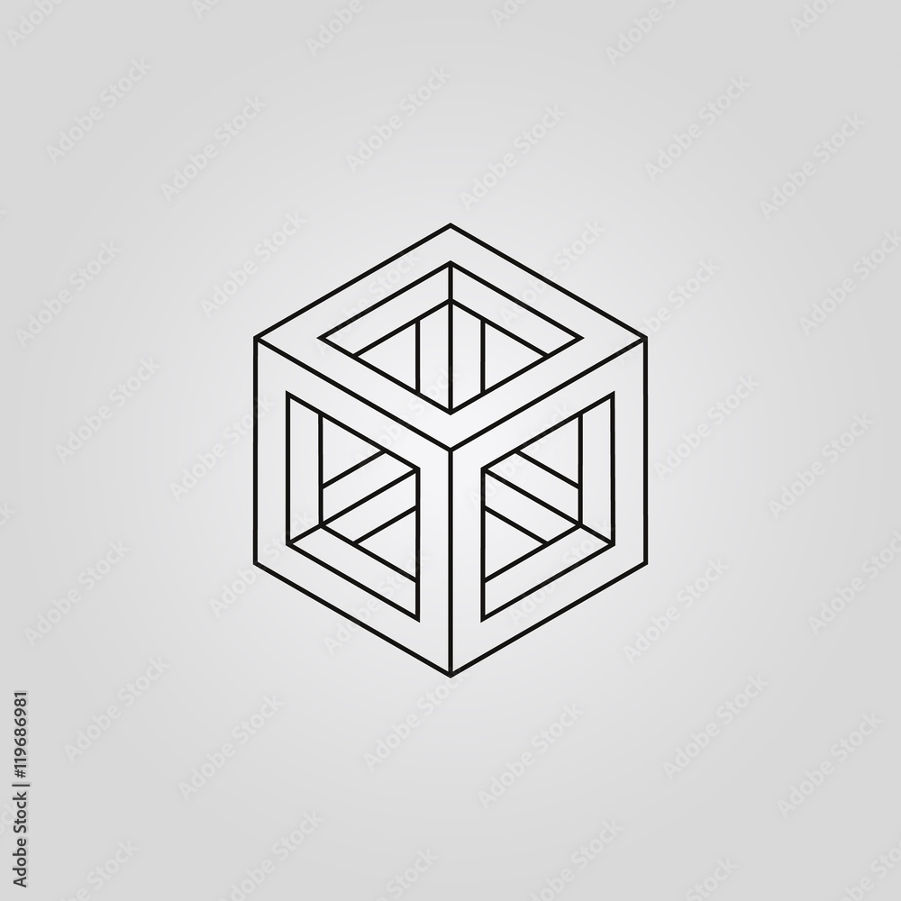 geometry minimal logo concept, cube vector icon template Stock Vector ...