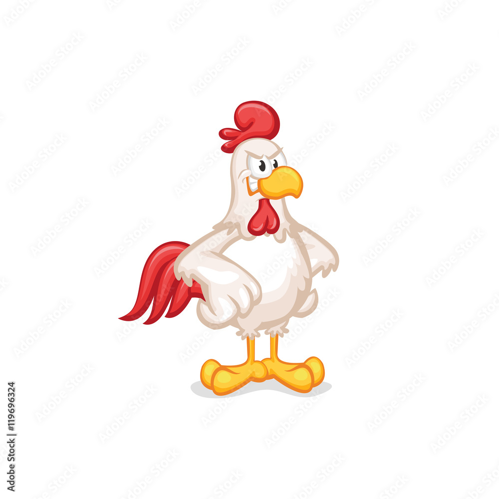 Angry Chicken Grinning Stock Vector | Adobe Stock