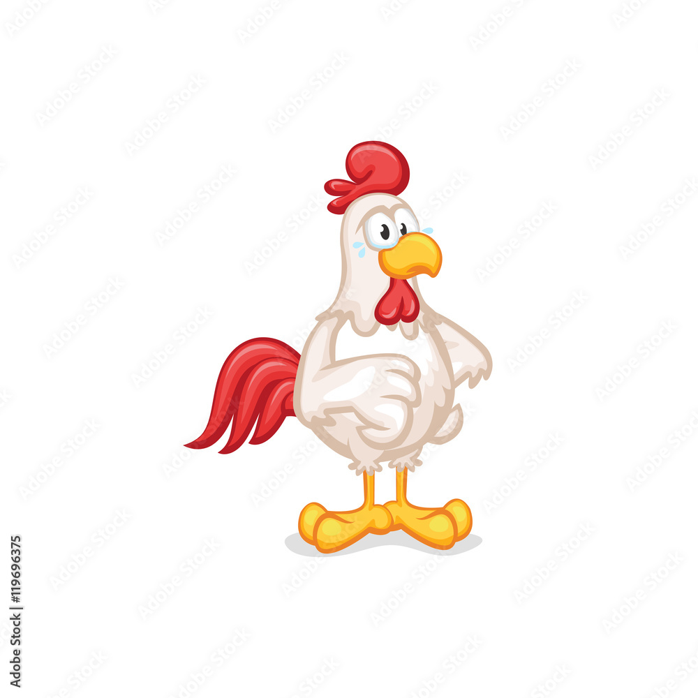 Sad Chicken Crying Stock Vector | Adobe Stock