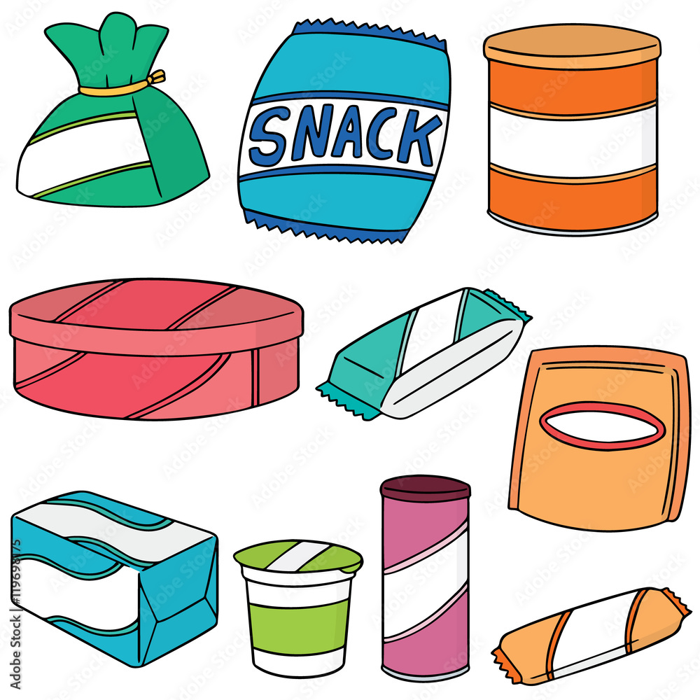 vector set of snack Stock Vector | Adobe Stock