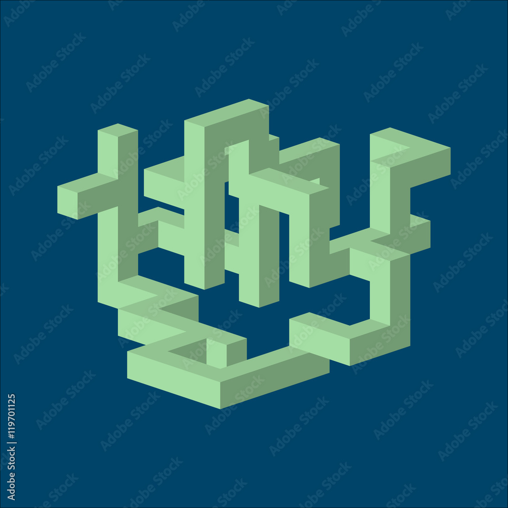 three dimension isometric abstract shape Stock Vector | Adobe Stock