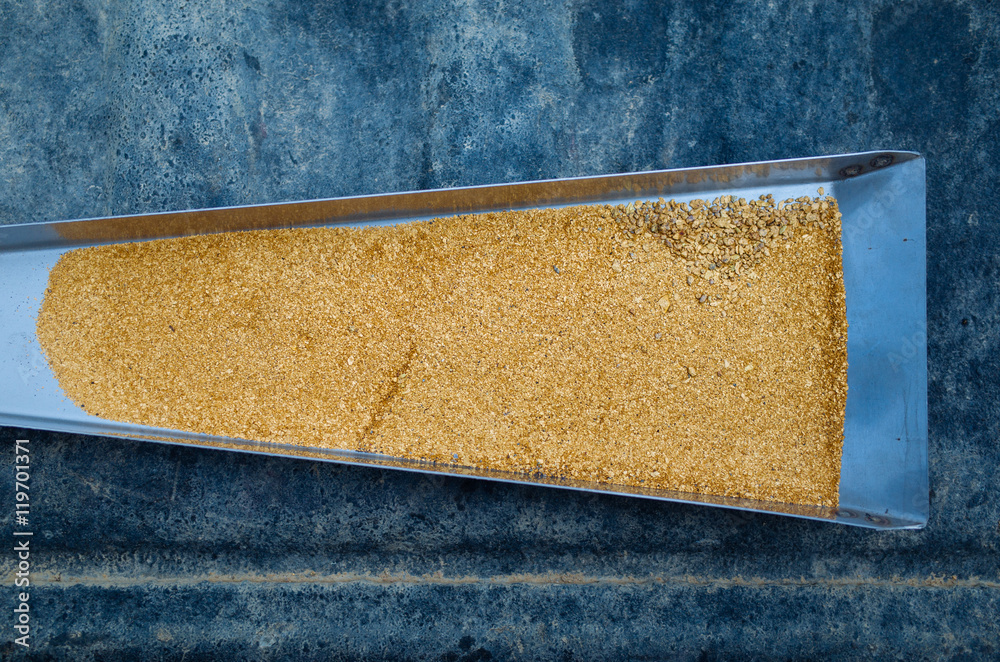 Gold Flakes from a Sluice Box Stock Photo | Adobe Stock