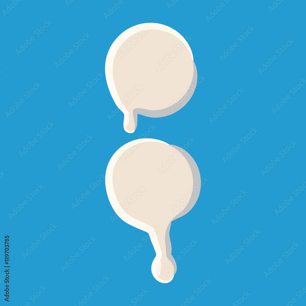 Colon punctuation mark isolated on baby blue background. Milky colon ...