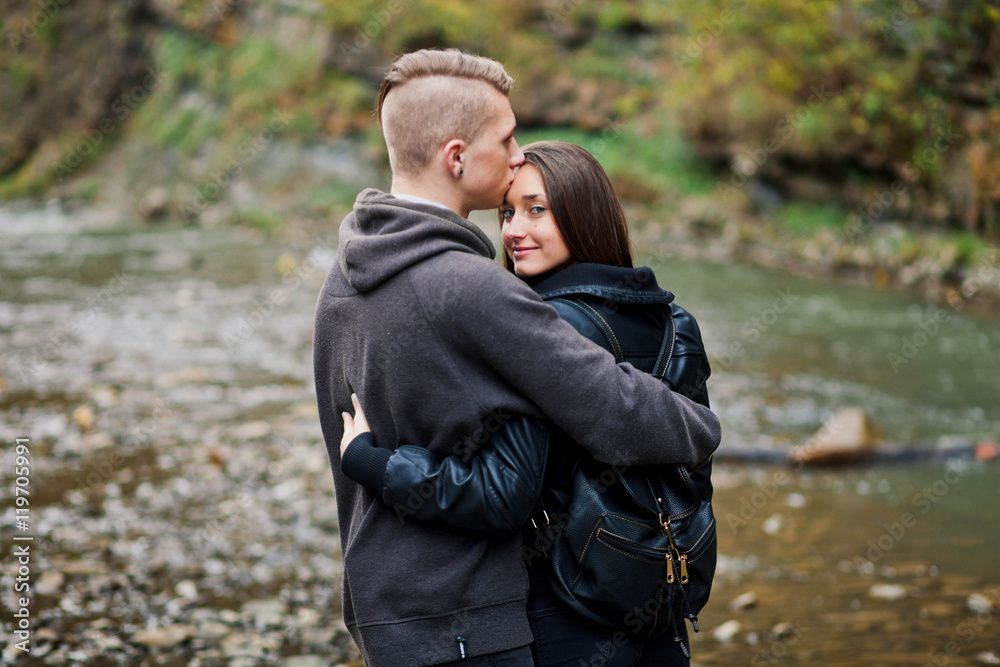 Romantic and sweet hugs of lovely young couple Stock Photo | Adobe Stock