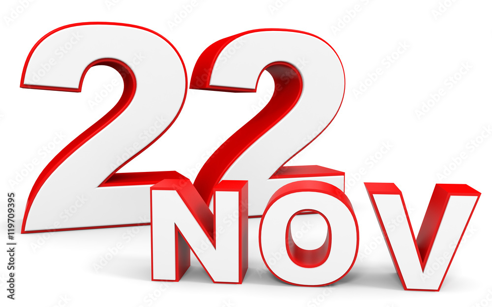 November 22. 3d text on white background. Stock-Illustration | Adobe Stock