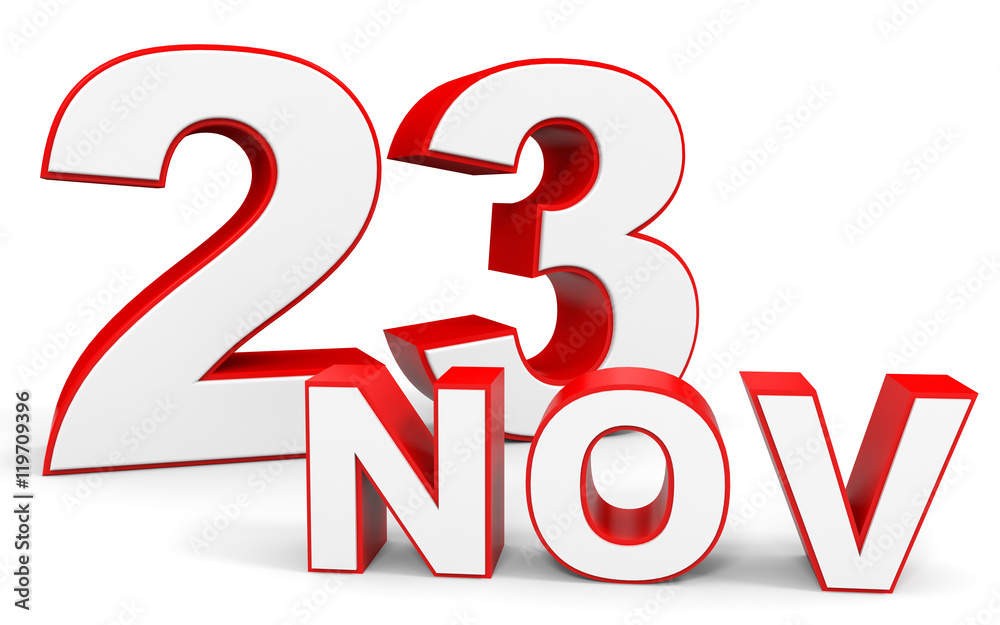 November 23. 3d text on white background. Stock-Illustration | Adobe Stock