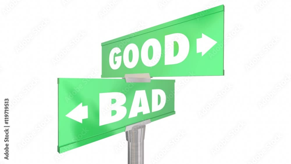 Good Vs Bad Choices Ideas Road Street Signs 3d Animation Stock Video ...