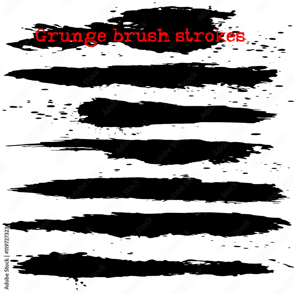 Black ink vector brush strokes. Vector illustration. Grunge texture ...