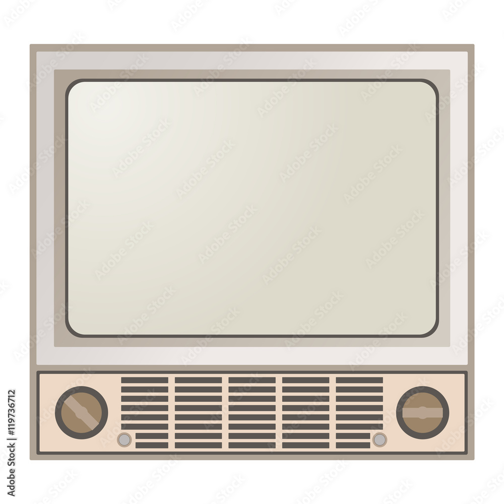 Retro TV screen lcd monitor template vector illustration. Electronic ...