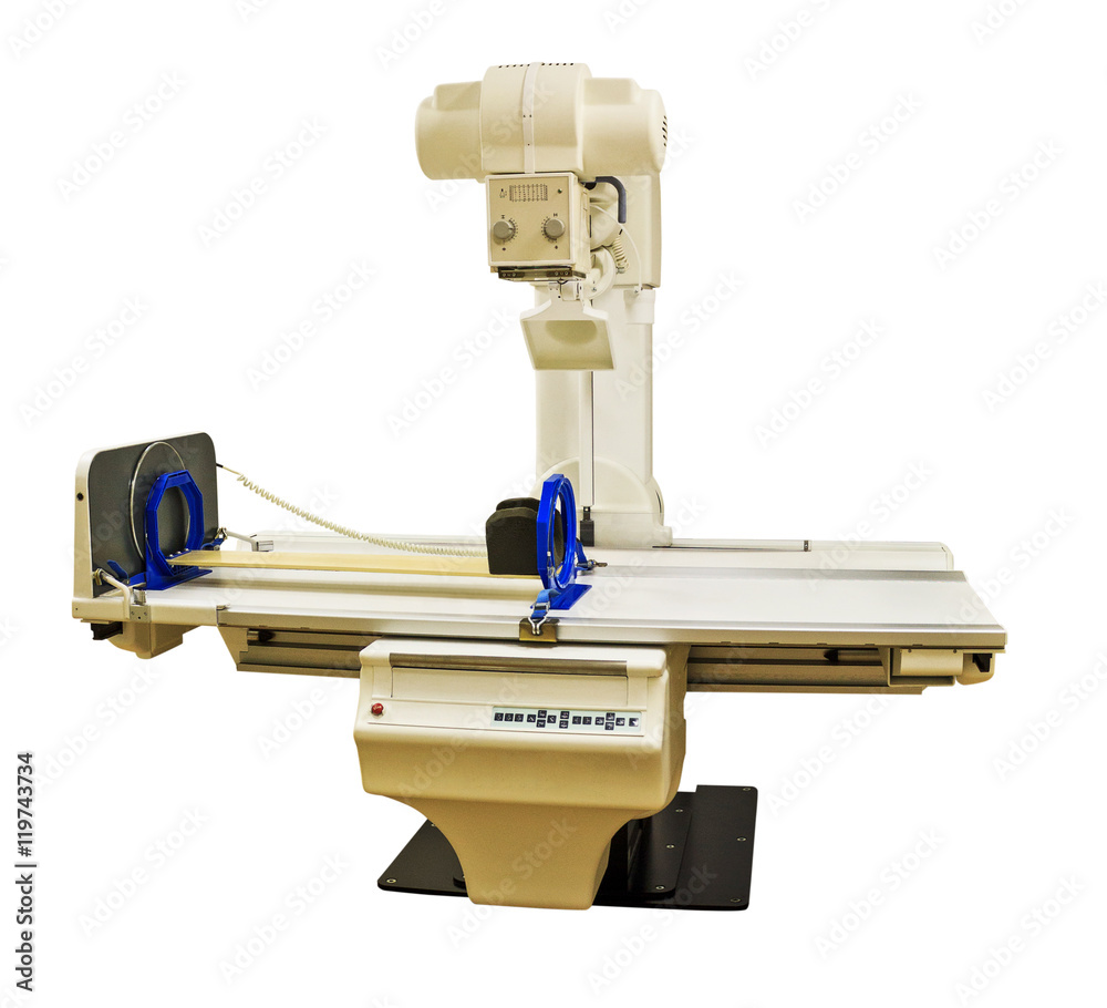 Remote controlled X-ray machine isolated on white background ...