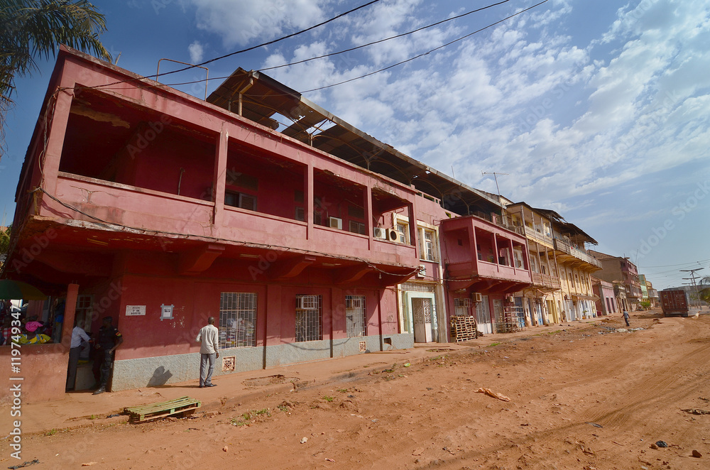 View of streets of the capital city of Guinea Bissau - city of Bissau ...