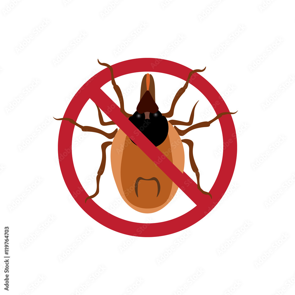 Symbol parasite warning sign. Mite spider. Mite red. Mite allergy ...