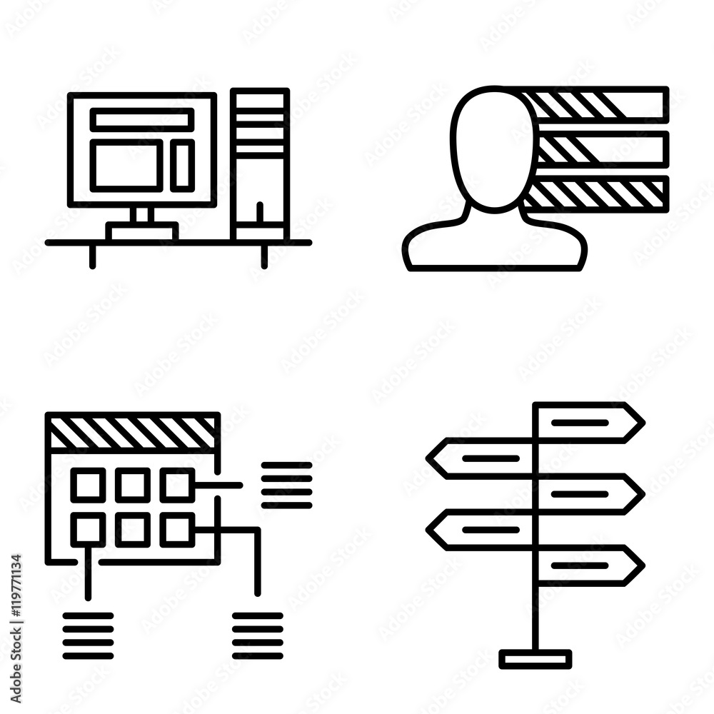 Set Of Project Management Icons On Decision Making, Personality And ...