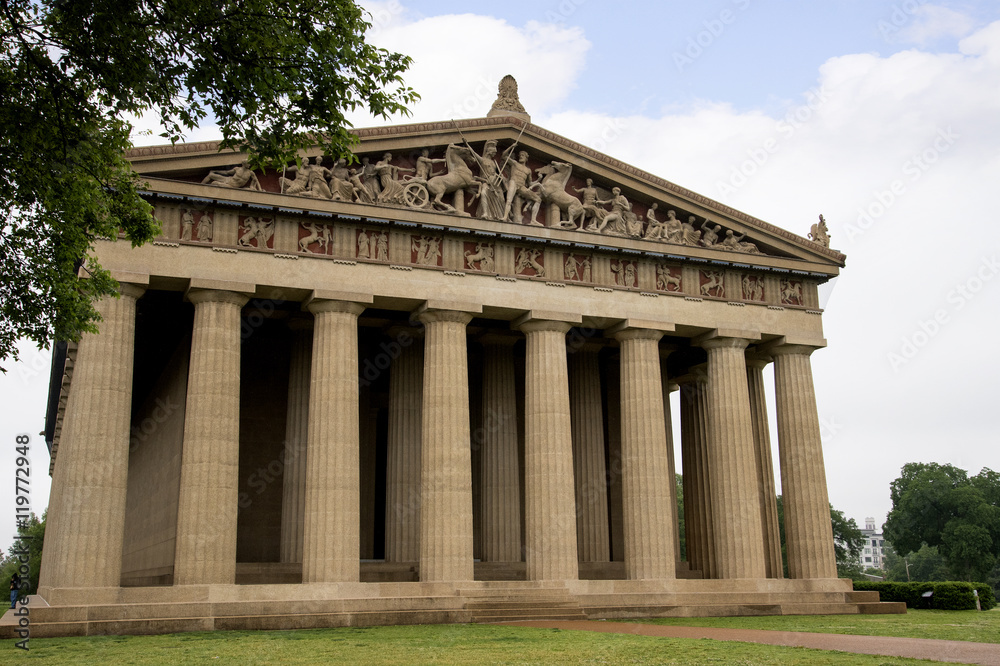 Concrete full sized replica of the Parthenon Temple in Nashville ...