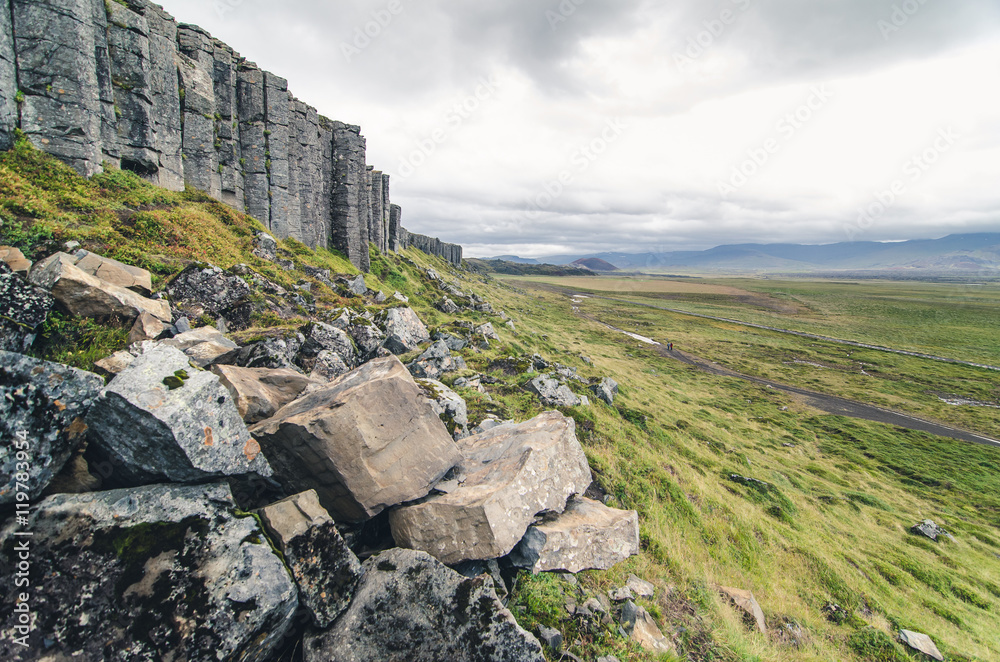 basalt column structure foto de Stock | Adobe Stock