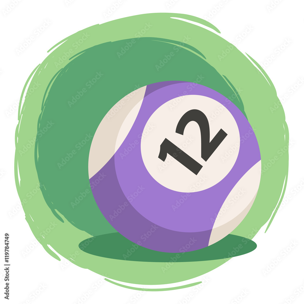 Billiard Ball Number 12 twelve striped Purple Vector illustration Stock ...