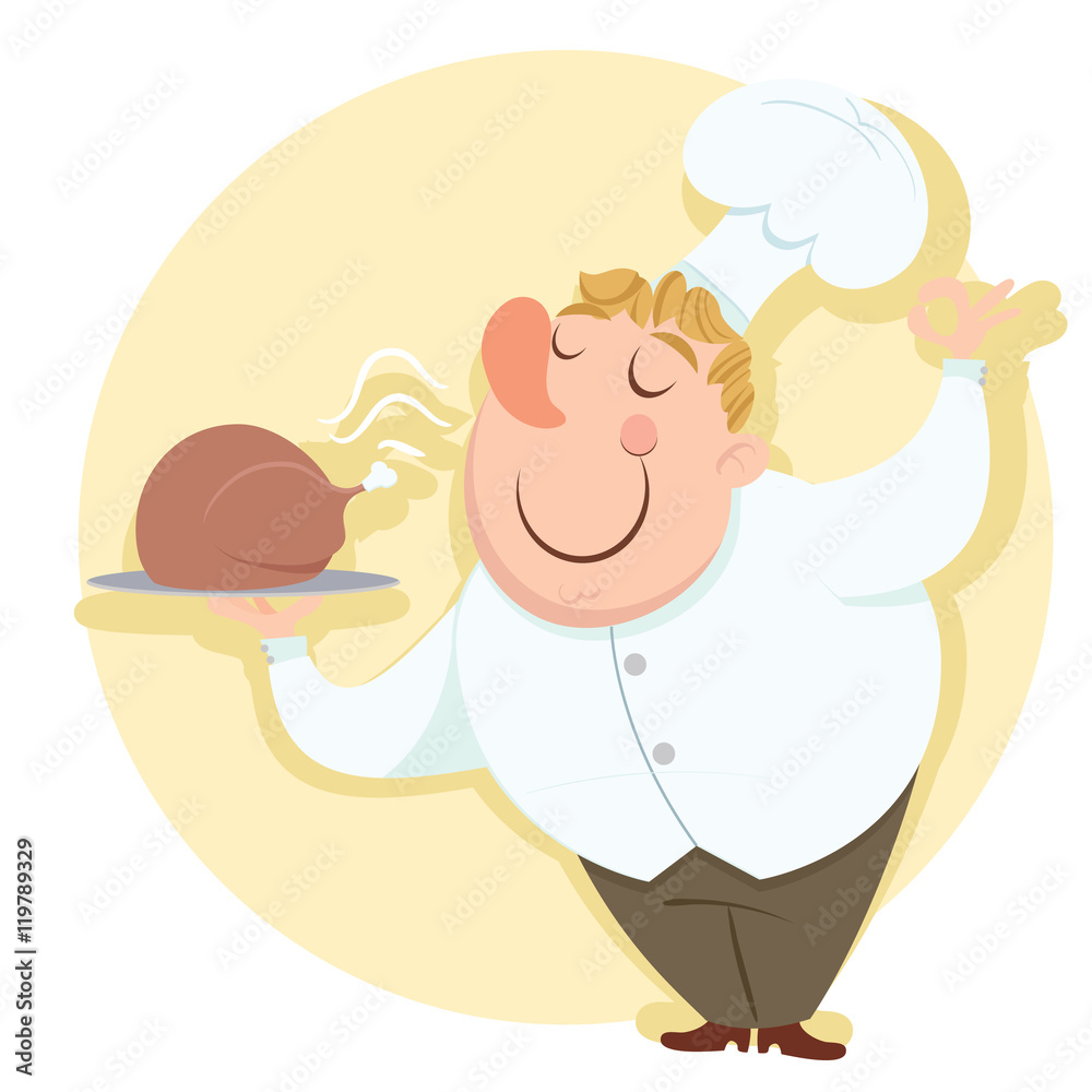 cartoon smiling chief. Stock Vector | Adobe Stock