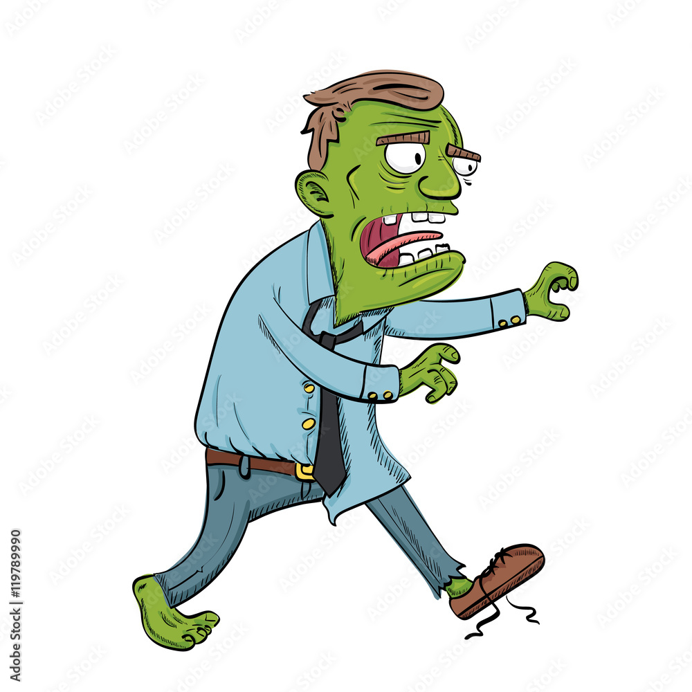 cartoon walking zombie Stock Vector | Adobe Stock