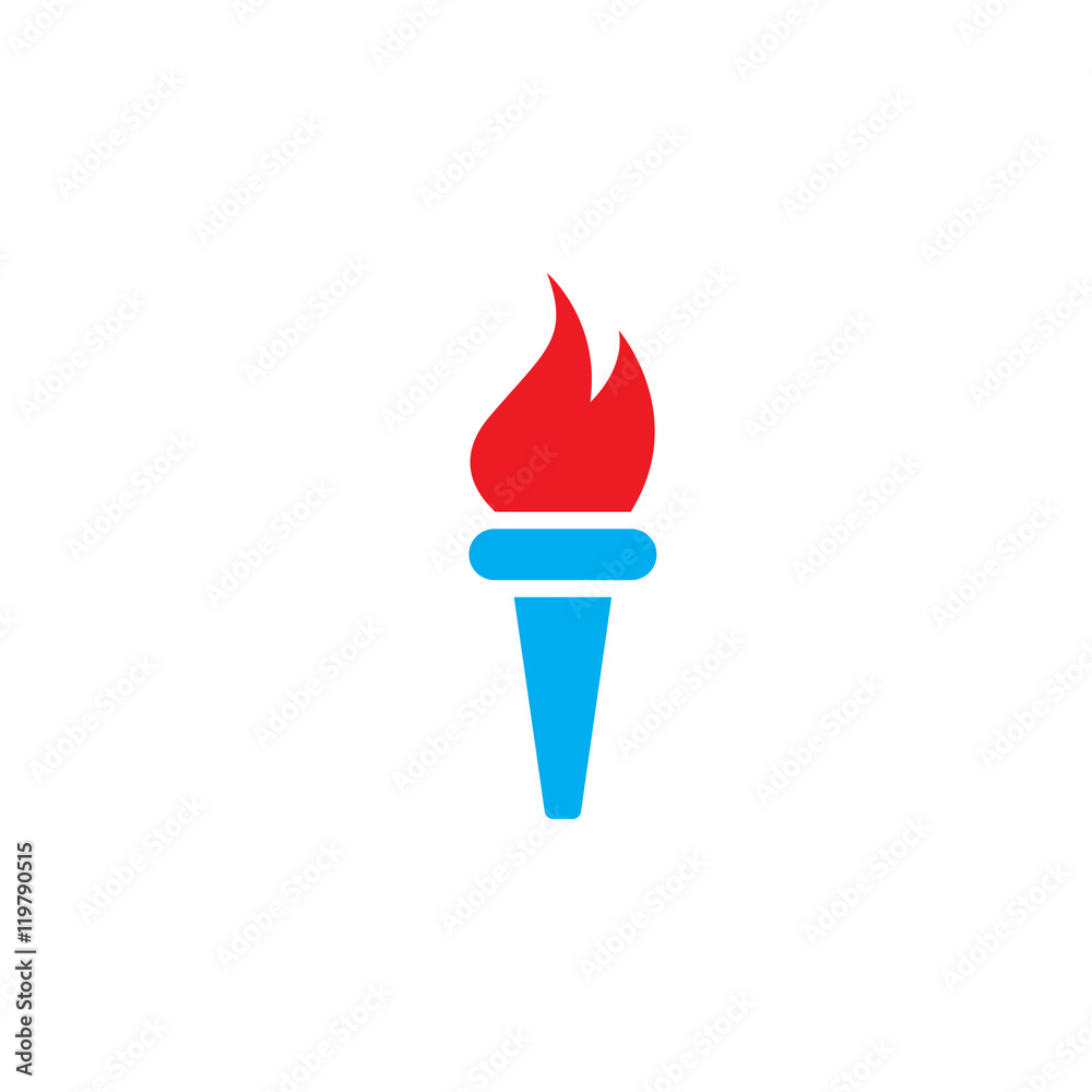 Burning torch icon vector, solid logo illustration, pictogram isolated ...