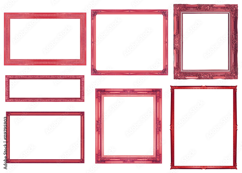 collection red frame isolated on white background, clipping path Stock ...